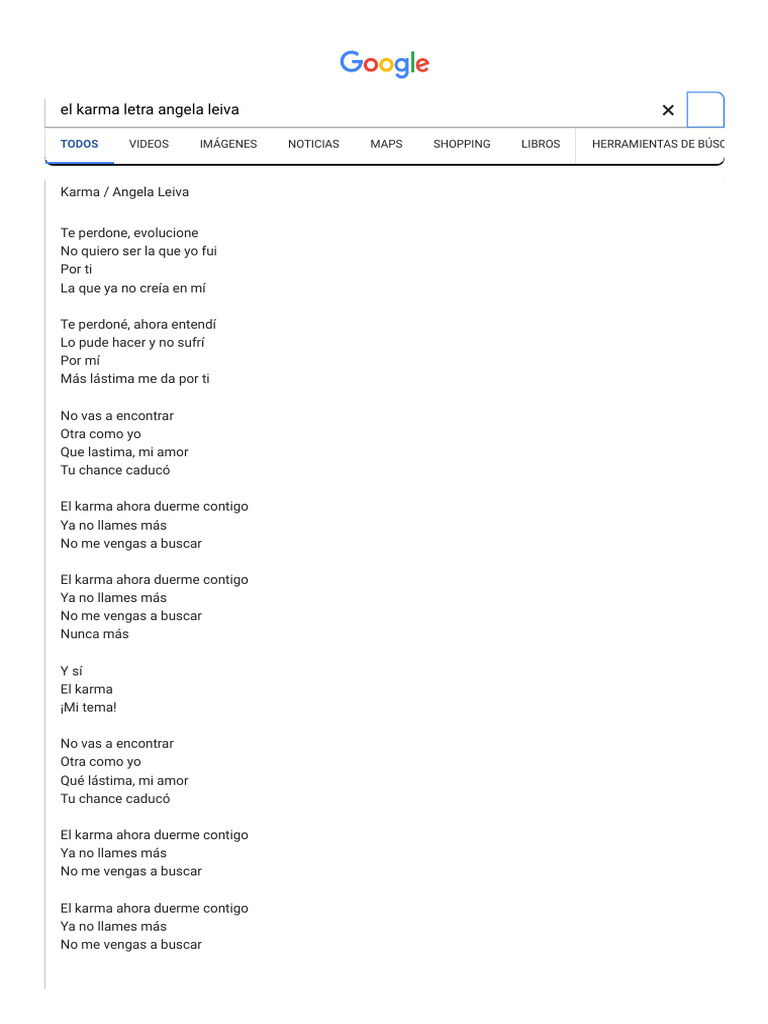 el_karma_letra_angela_leiva_-_Buscar_con_Google | PDF