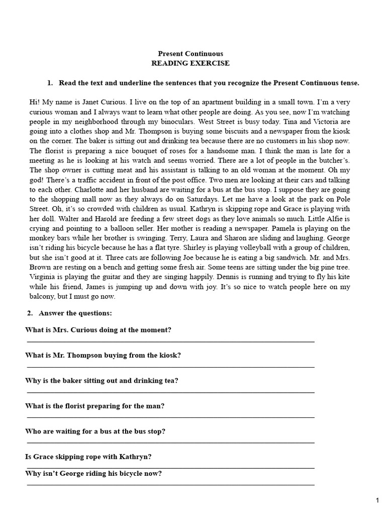 PRESENT CONTINUOUS.docx | PDF