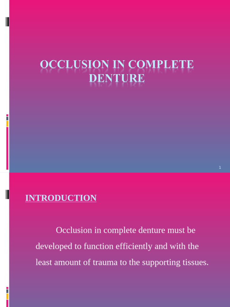 01. Principles_of_occlusion_in_complete_denture | PDF | Dentures | Tooth