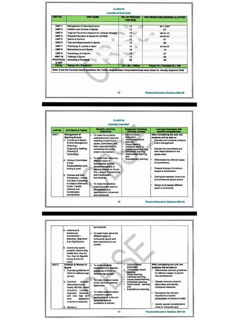 Physical Education 2024-25 | PDF