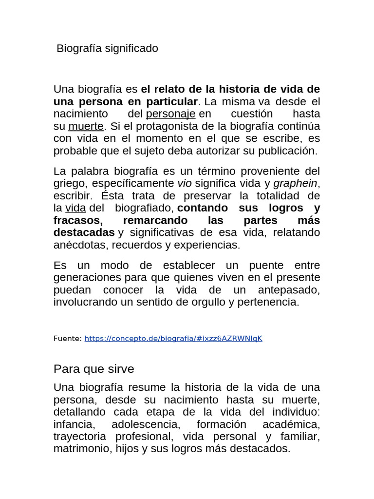 Significado De Biografía _ Biografía: qué es, tipos. historia y ...