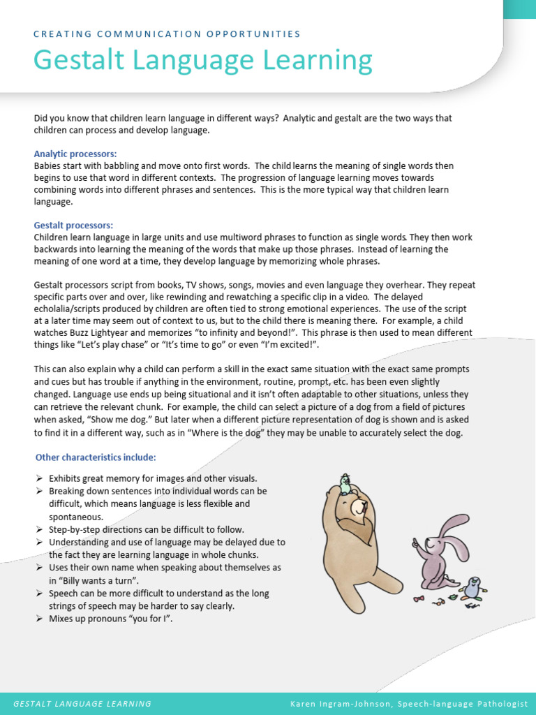 Understanding Gestalt Language Learning | PDF | Question | Language ...