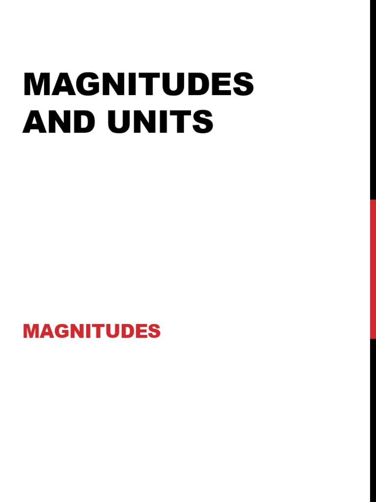Intro to Magnitudes & Units | PDF