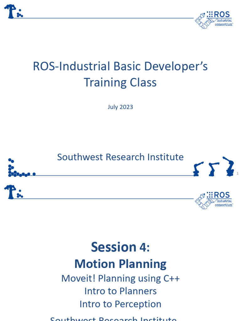 ROS-I Basic Developers Training (ROS2) - Session 4 | PDF | Computer ...