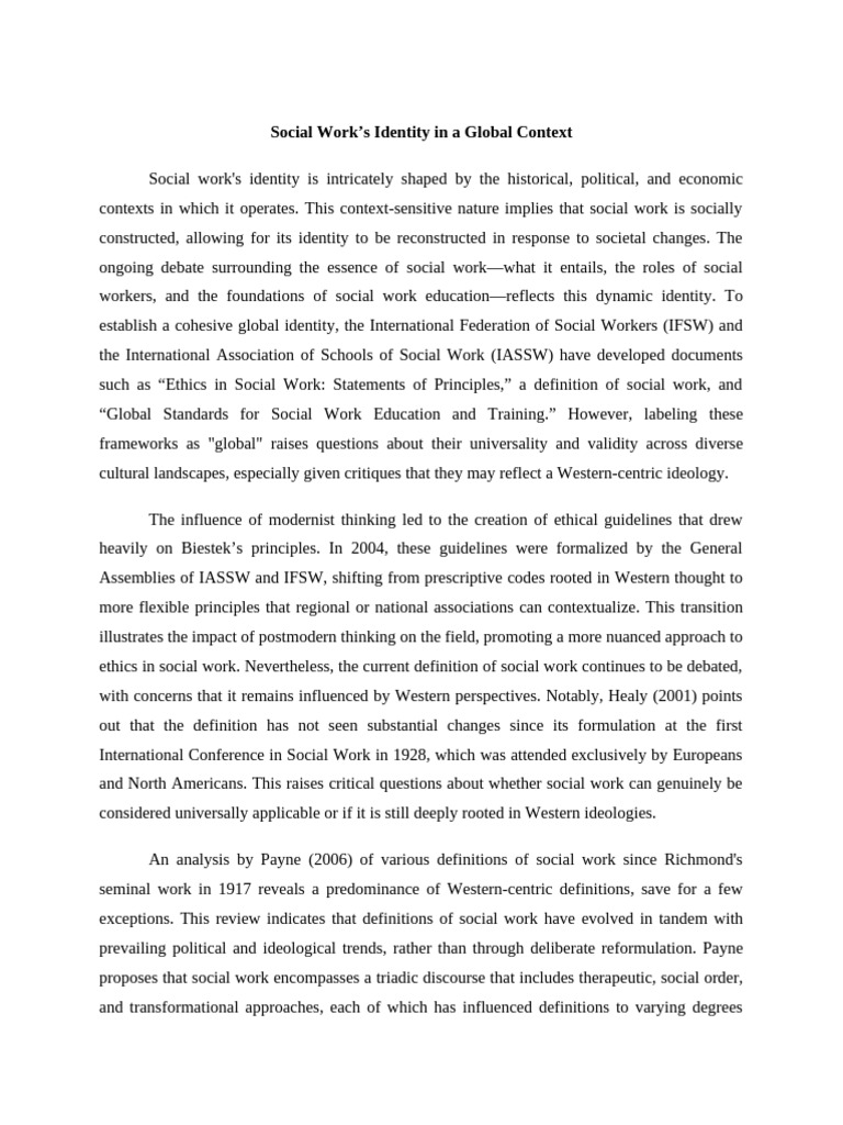 Global Perspectives on Social Work Identity | PDF | Social Work ...