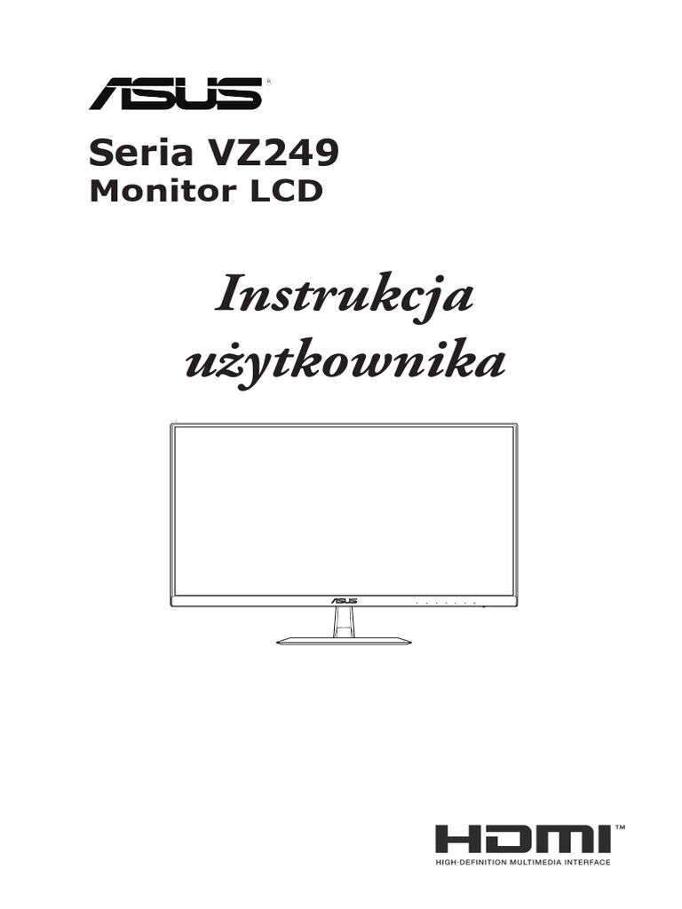 Instrukcja Obslugi ASUS VZ249 | PDF