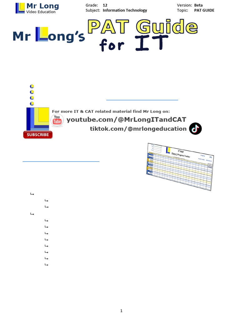 MR Longs PAT Guide For IT | PDF | Databases | Software Testing