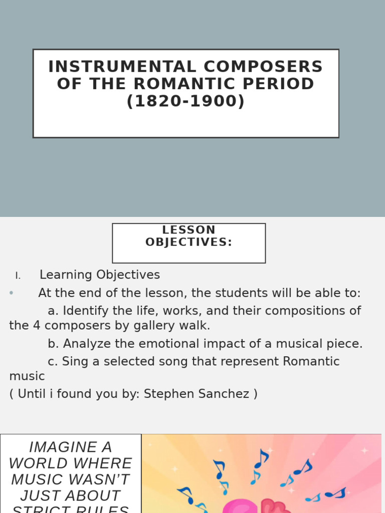 Music 9 PowerPoint Presentation | PDF | Romantic Music | Composers