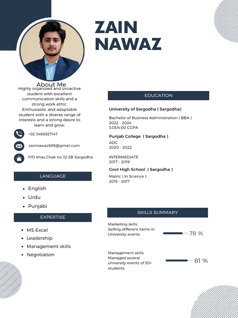 Resume Zain Nawaz - 20250125 - 183212 - 0000 | PDF