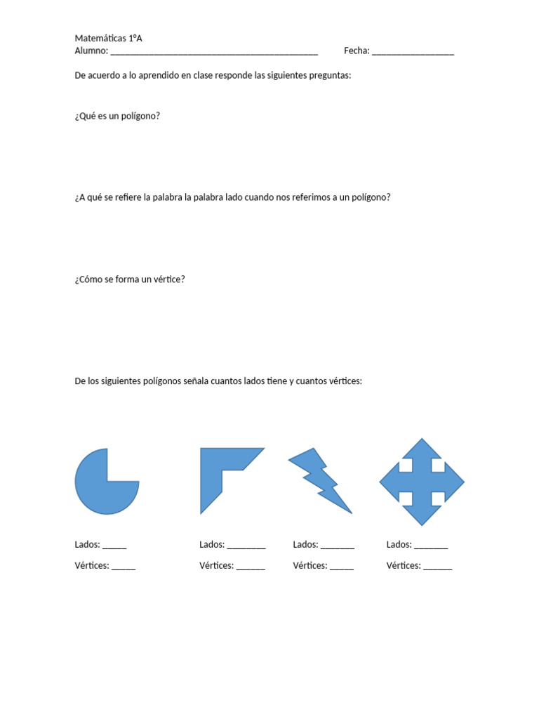 Preguntas sobre Polígonos y Vértices | PDF