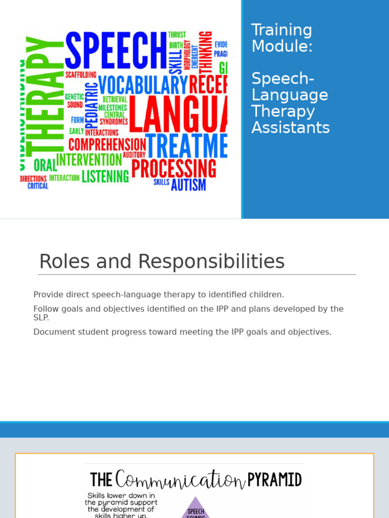 SLP Assistant Training | PDF | Word | Speech