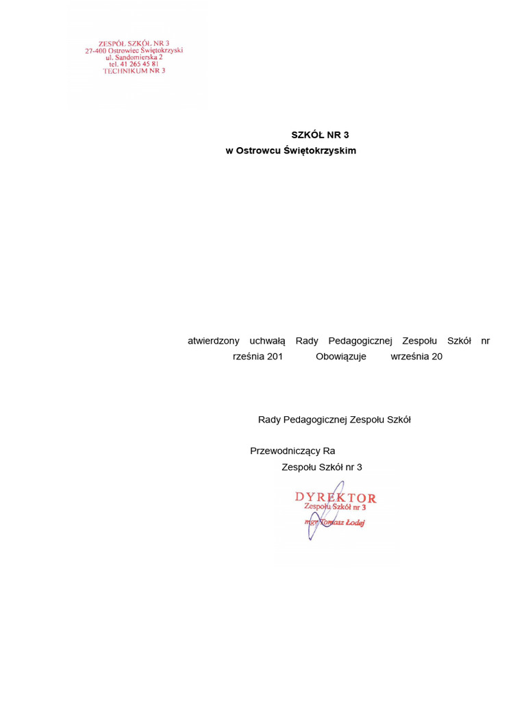 Statut Technikum Nr 3 2019r | PDF