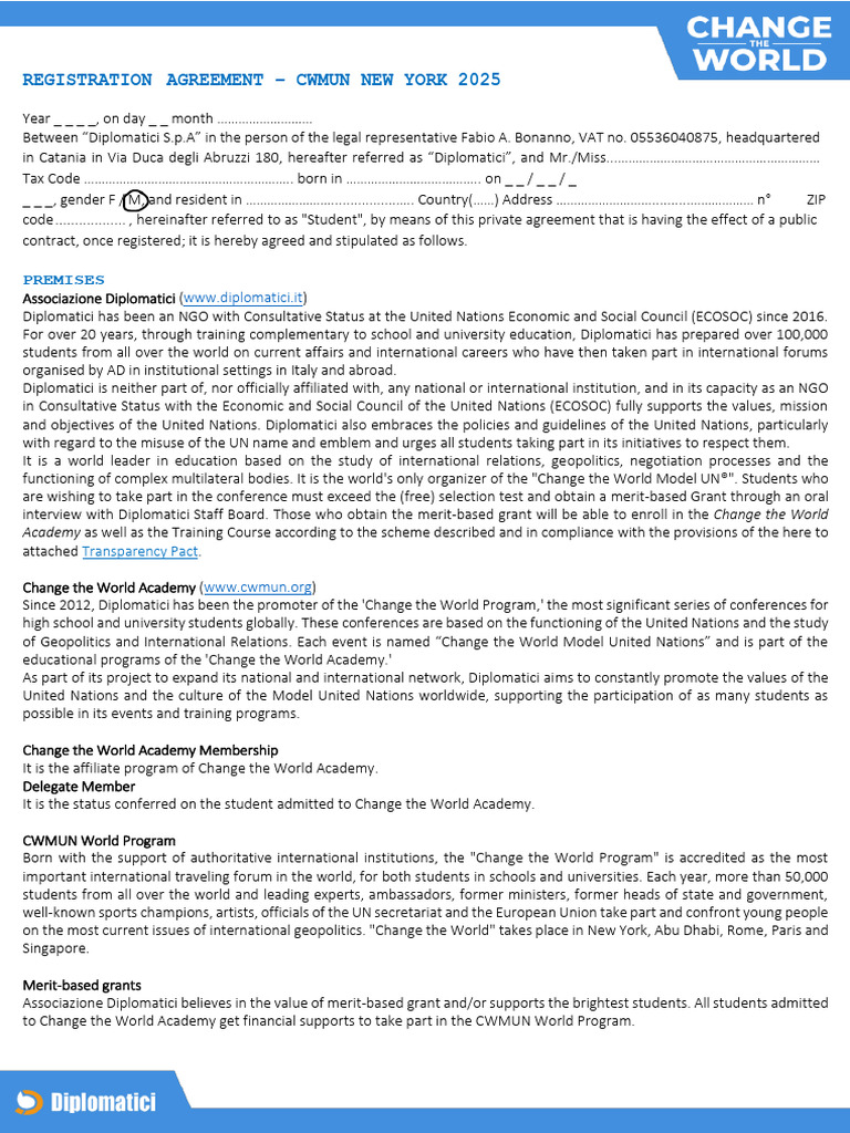 CWMUN NYC 2025 Payment Terms | PDF | United Nations | International ...