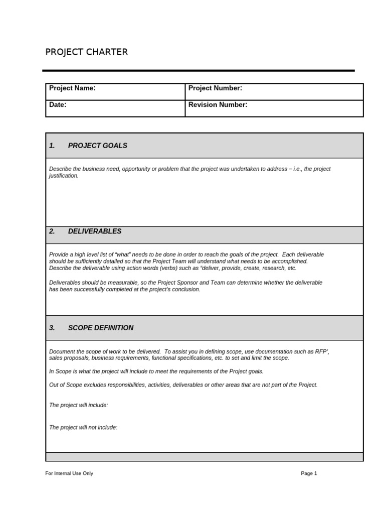 Project Charter Template | PDF | Project Management | Business