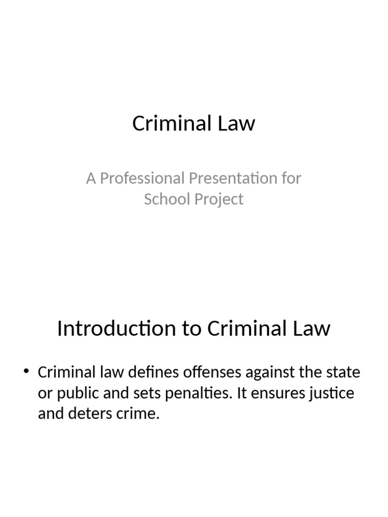 Criminal Law Presentation | PDF
