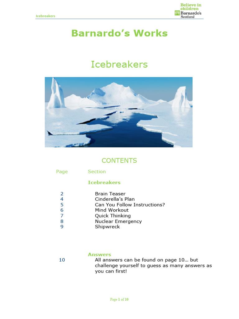 Doc14 Barnardos Icebreaker - 1637925637 | PDF
