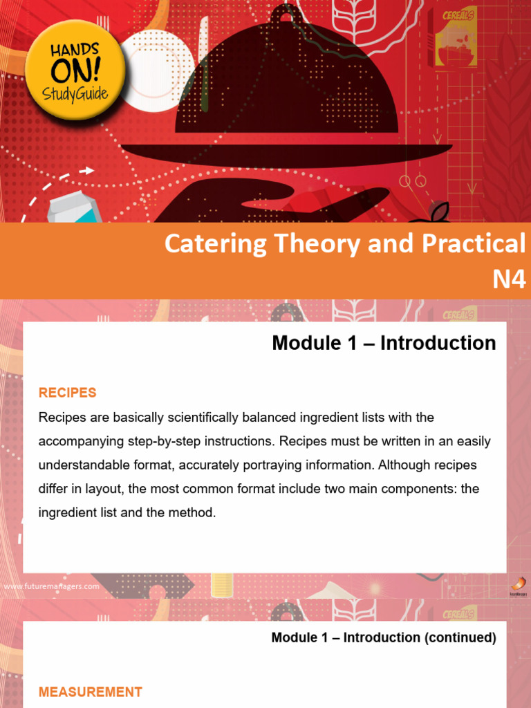 Catering Theory and Practical N4 Guide | PDF | Lamb And Mutton | Cereals