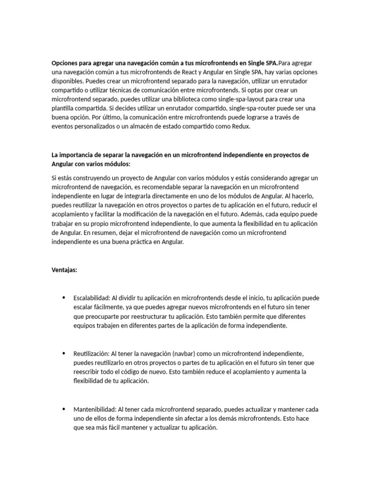 Navegación en Microfrontends con Single SPA | PDF | Informática | Ingeniería de software