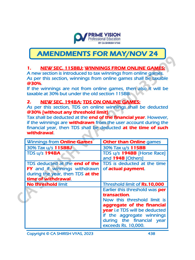 Shirish Vyas DT AMENDMENTS MAY24 | PDF | Tax Refund | Life Insurance