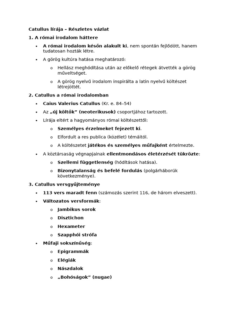 Catullus Lírája (J) | PDF