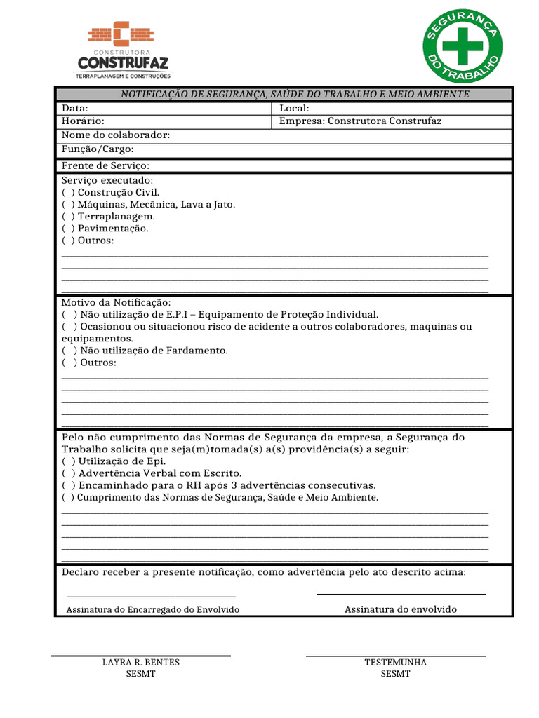Notificacao de Seguranca Modelo2 | PDF
