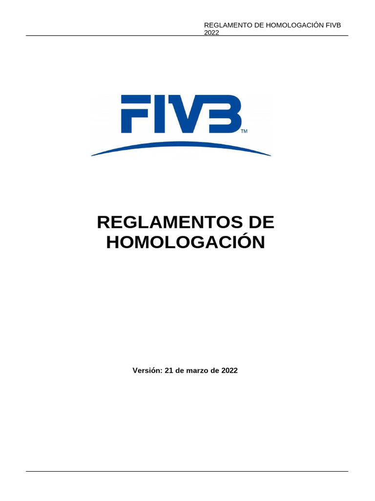 FIVB Homologation Regulations - Clean Version - Website - 26042022 Es ...