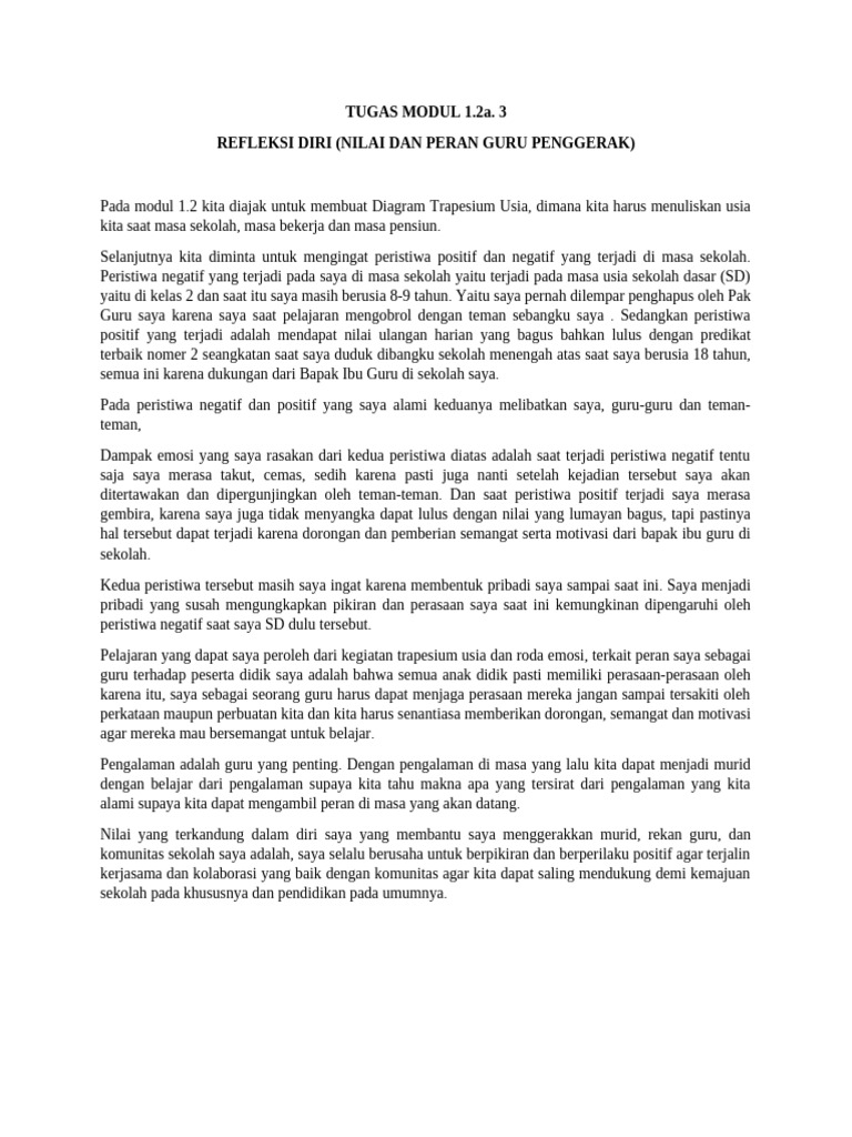 TUGAS MODUL 1.2a.3 REFLEKSI DIRI | PDF