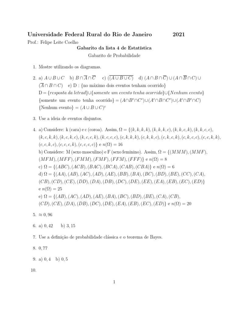 Gabarito Lista4 2021 230524 132406 | PDF | Xadrez