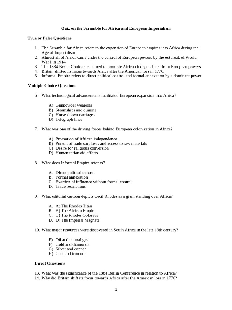 Quiz British Civ Imperialism | PDF | British Empire | Indigenous Peoples