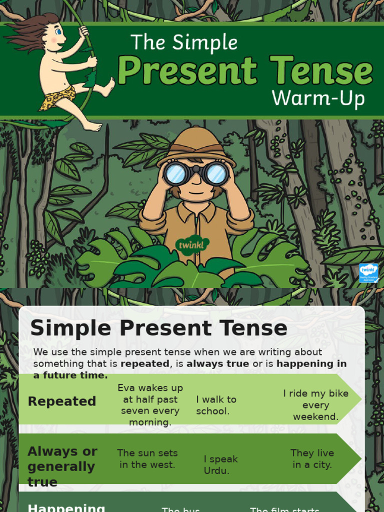 t-l-9481-simple-present-tense-warm-up-powerpoint_ver_3 | PDF | Verb | Syntax