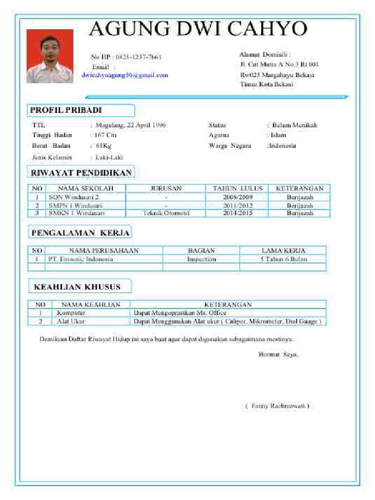 Resume_Agung Dwi Cahyo | PDF
