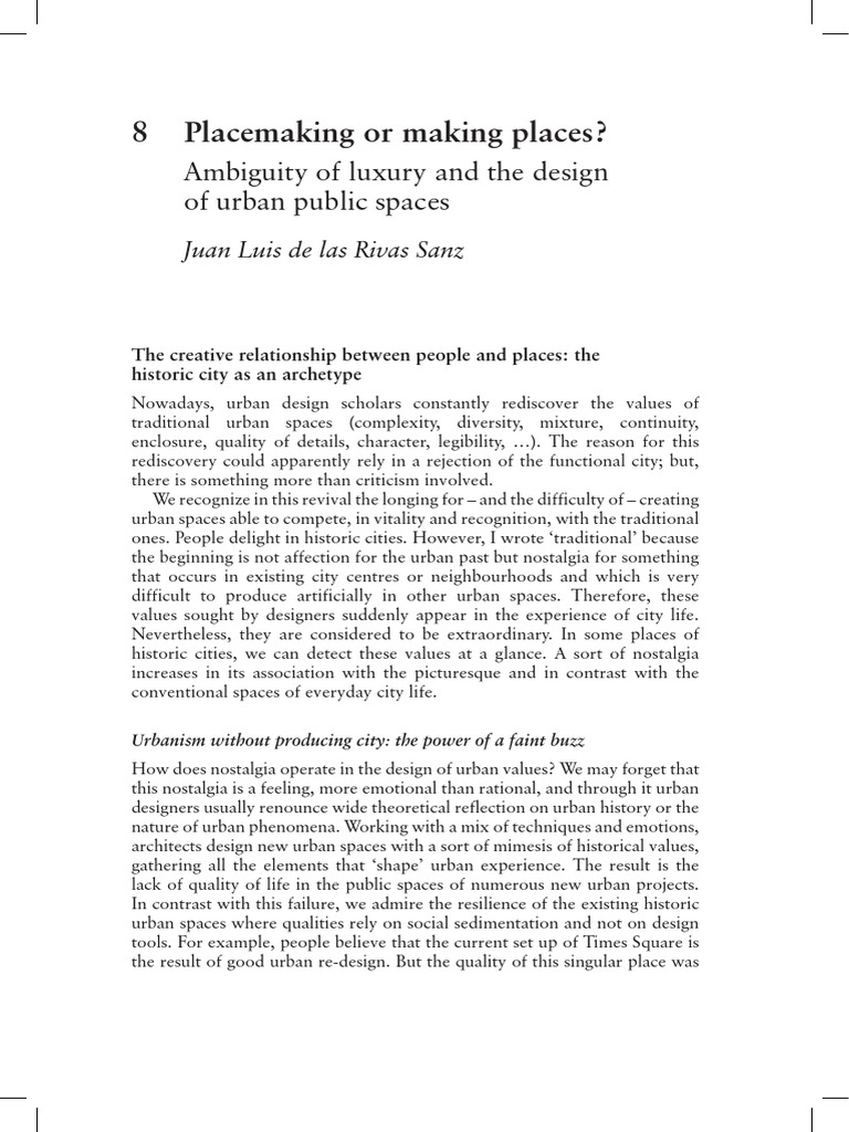 2018 Placemaking or Making Places JLRivas | PDF