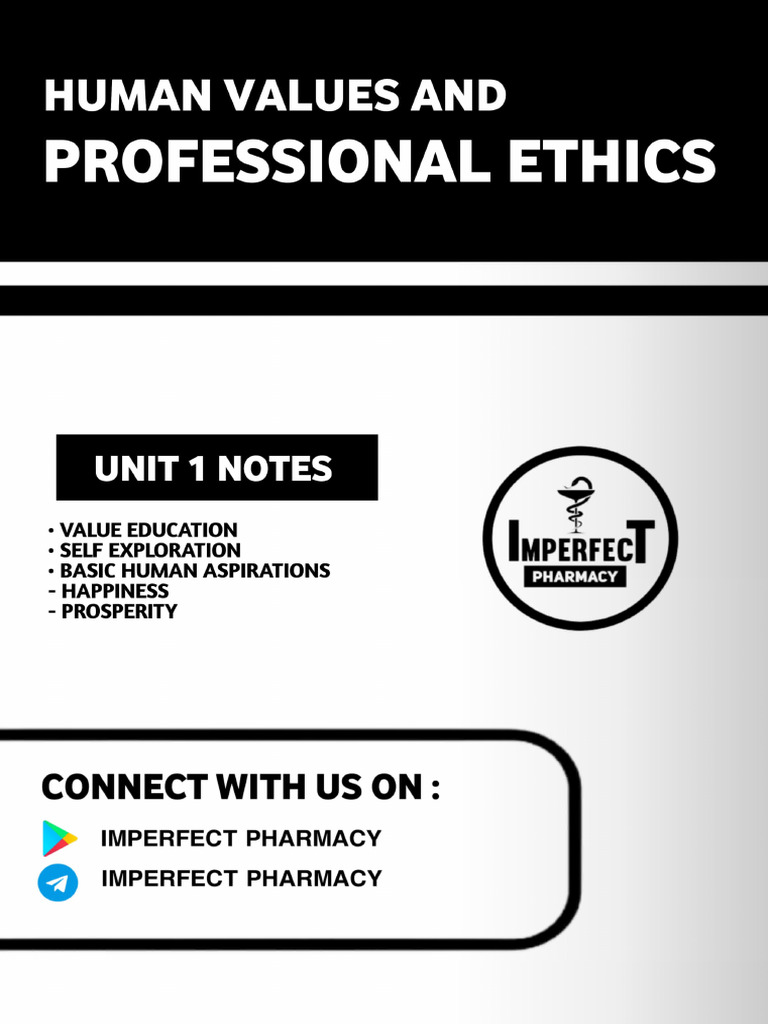 UNIT 1 Human Values & Ethics (Imperfect Pharmacy) | PDF