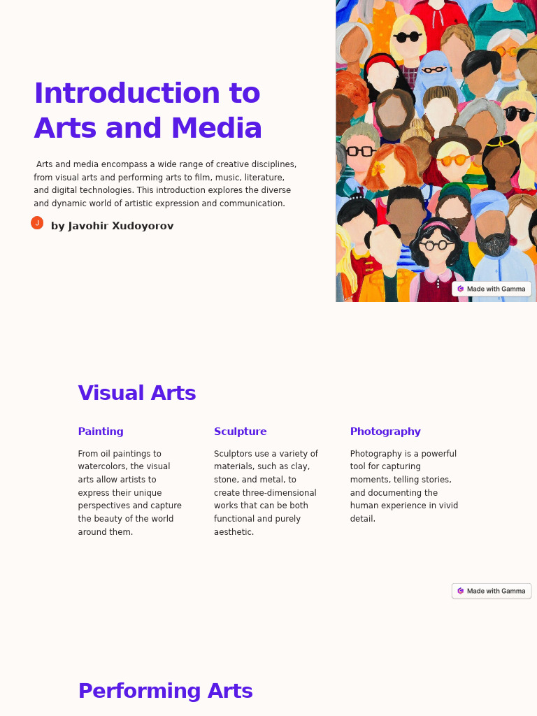 Introduction To Arts and Media | PDF | The Arts | Cinematography