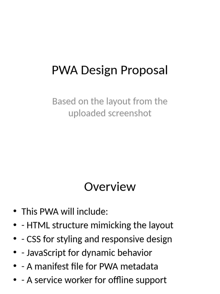 Pwa Design Presentation | PDF