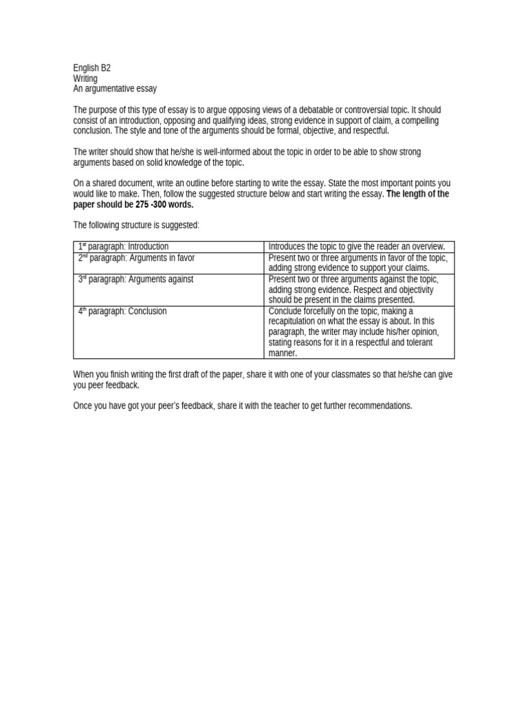 Argumentative Essay Guidelines | PDF