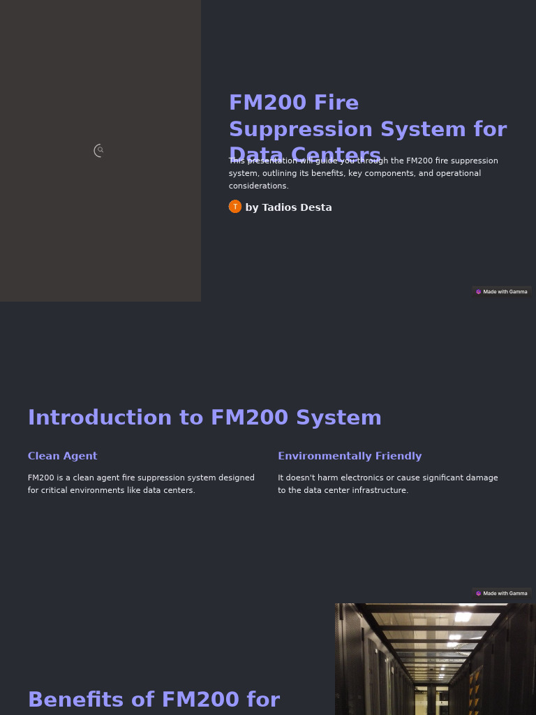 FM200 Fire Suppression System For Data Centers | PDF