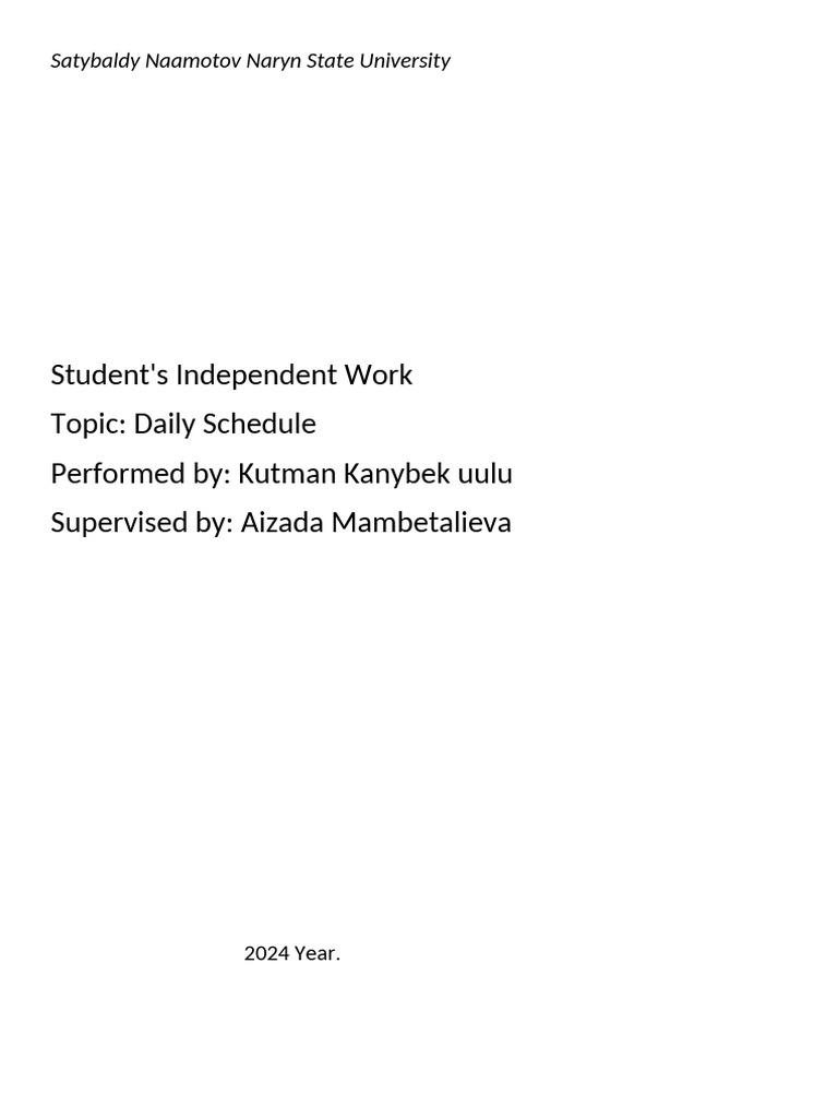 Daily Schedule Guide for Students | PDF | Homework | Time Management