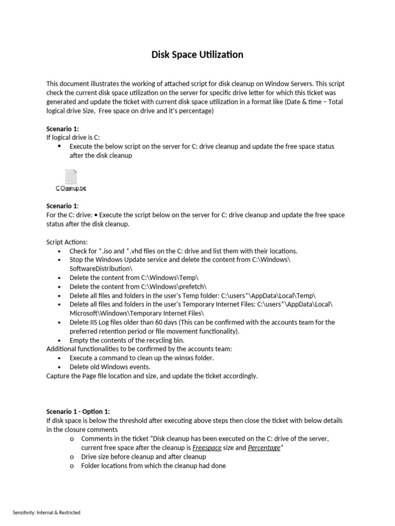 SOP-Disk Space Utilization | PDF | Computer File | Computer Data