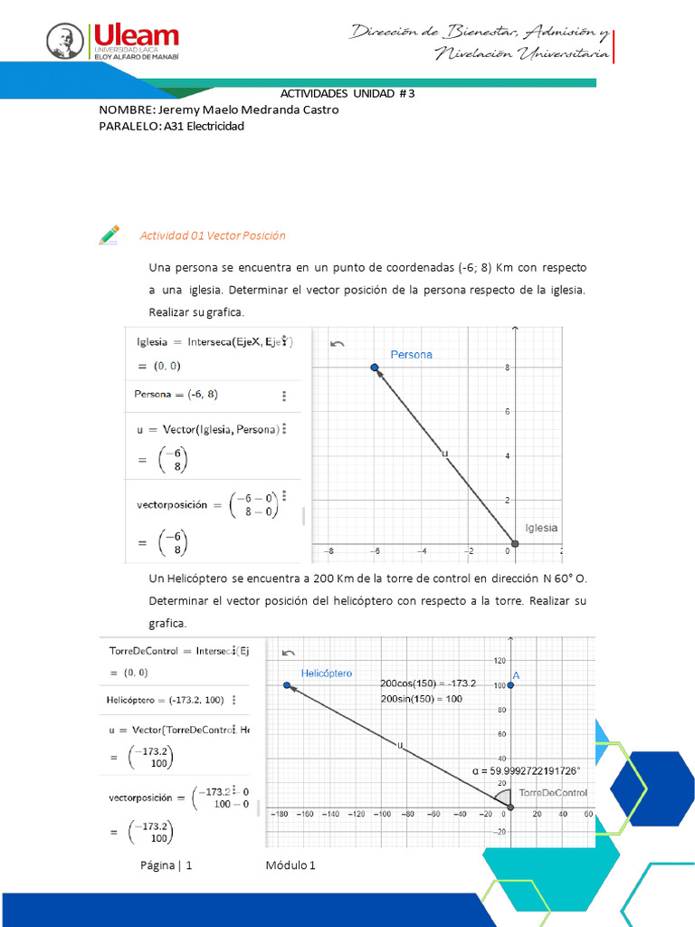 pana fisica | PDF | Velocidad | Vector Euclidiano
