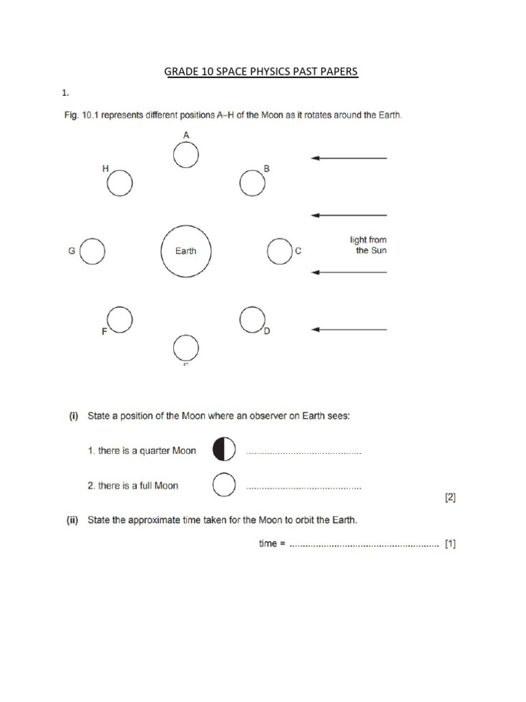 Space Physics Worksheet1solved PDF | PDF