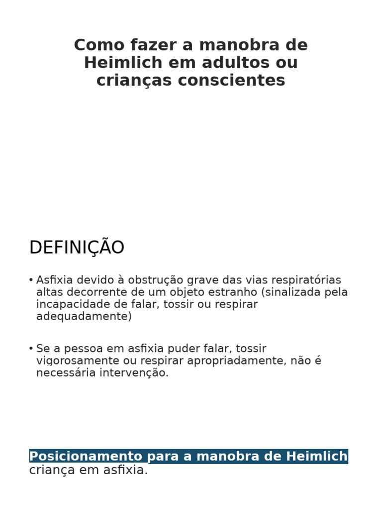 Manobra de Heimlich | PDF