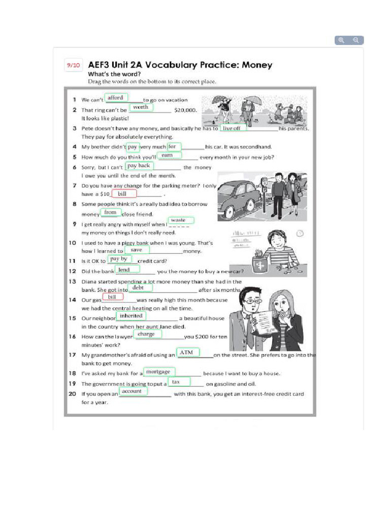 Money Vocabulary Practice | PDF