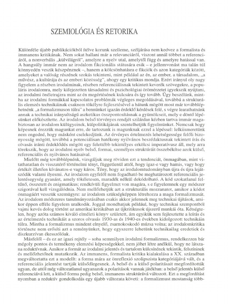 Paul de Man - Szemiológia És Retorika | PDF