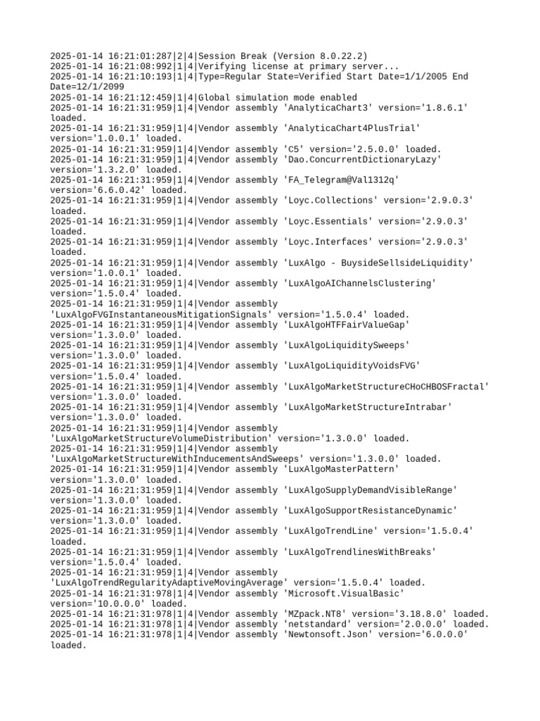 Log 20250114 00000 en | PDF | Short (Finance) | Computer Architecture