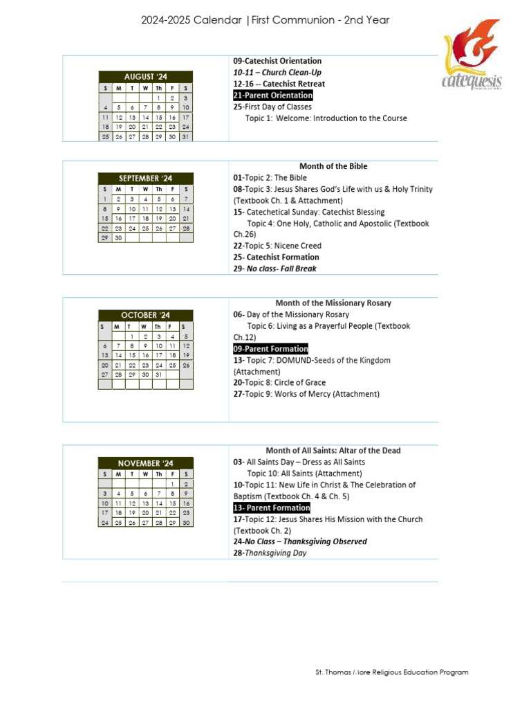 FY25 Calendar-Communion Second Year - 2025 - 02!10!18!49!51 | PDF ...