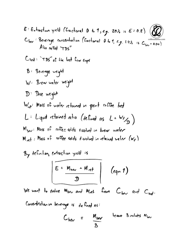 Calculation Details For Extraction Yield Equations | PDF | Physical ...