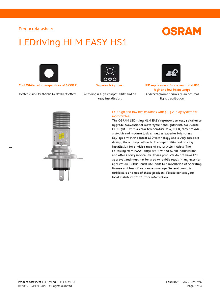 ZMP_4064736_LEDriving_HLM_EASY___HS1 | PDF | Headlamp | Light
