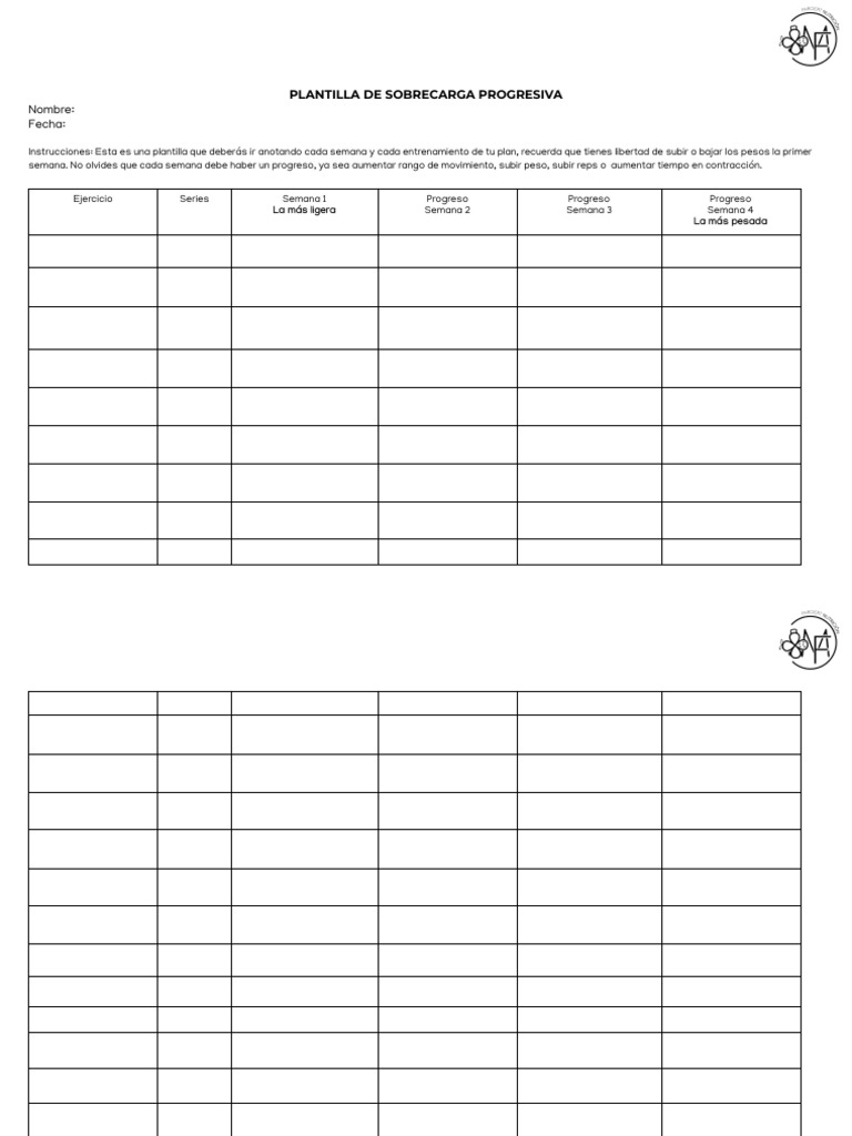 Plantilla Sobrecarga Progresiva - 6 | PDF
