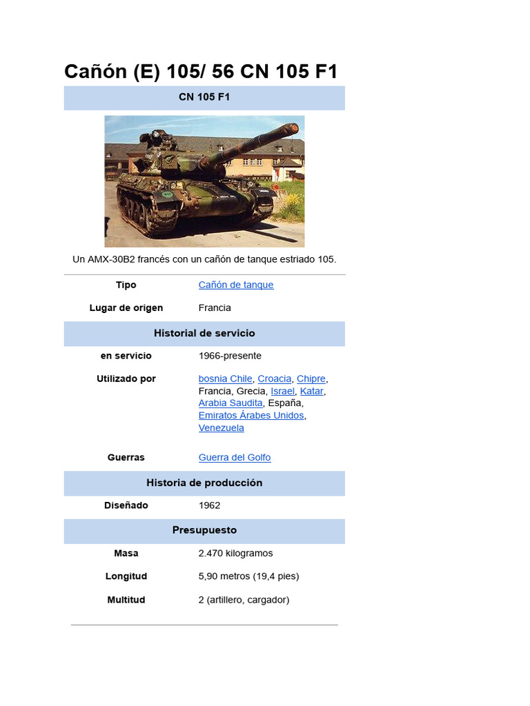 Cañón (E) 105 56 CN 105 F1 | PDF | M4 Sherman | Tanques